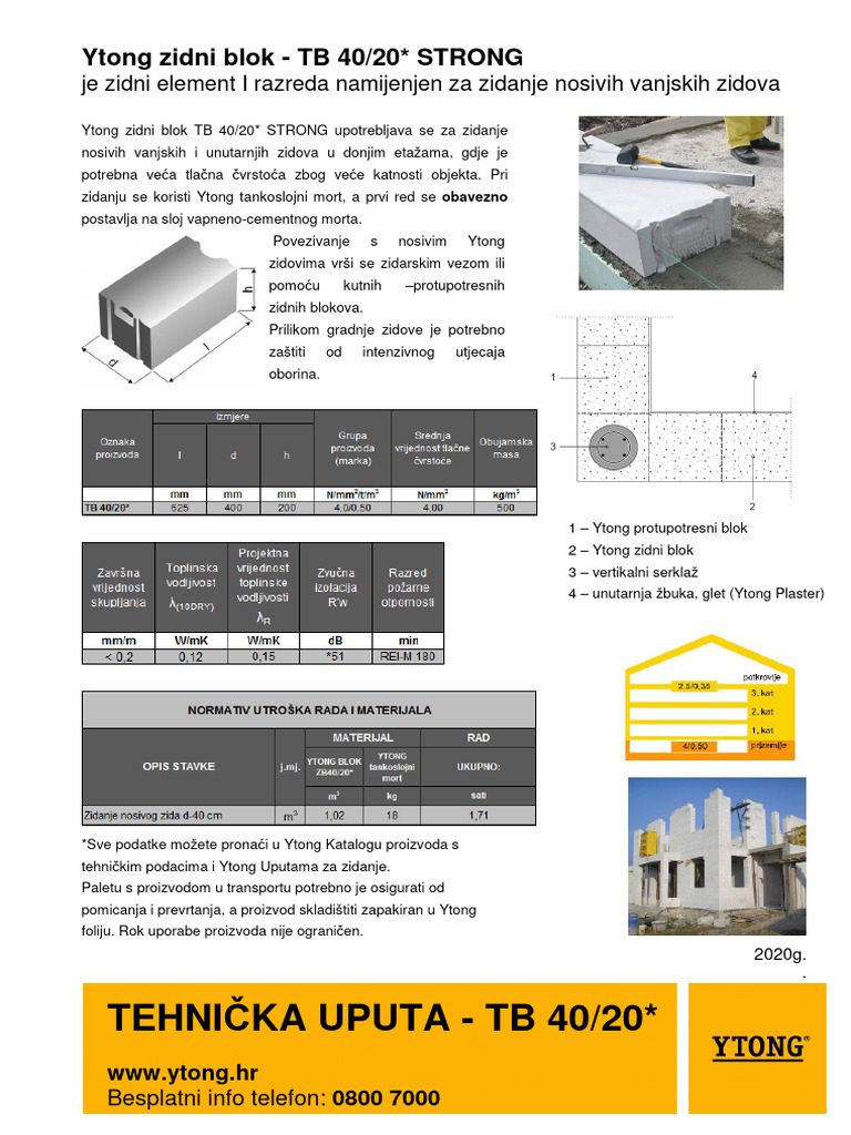 YTONG Tehnicke Upute 2021 21 | PDF