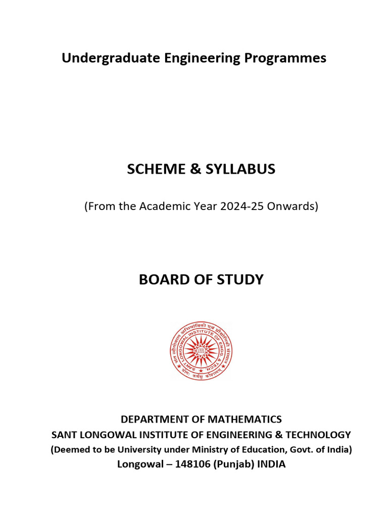 Syllabus - Degree 2024 Onwards | PDF | Fourier Series | Integral Syllabus - Degree 2024 Onwards | PDF | Fourier Series | Integral