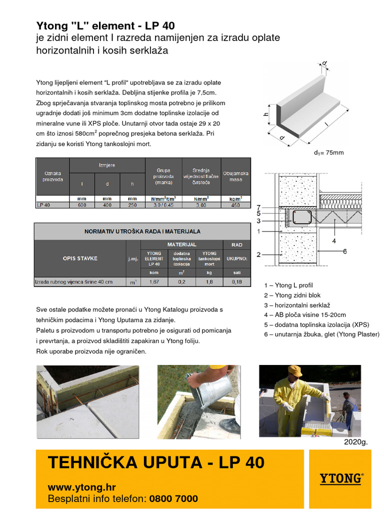 YTONG Tehnicke Upute 2021 26 | PDF