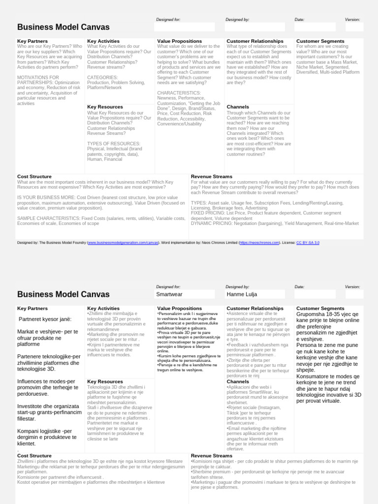 Business Model Canvas | PDF | Business Model | Market Segmentation