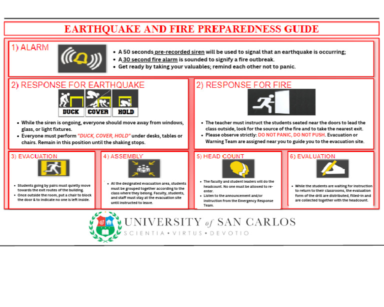 Earthquake & Fire Drill Preparedness Guide | PDF