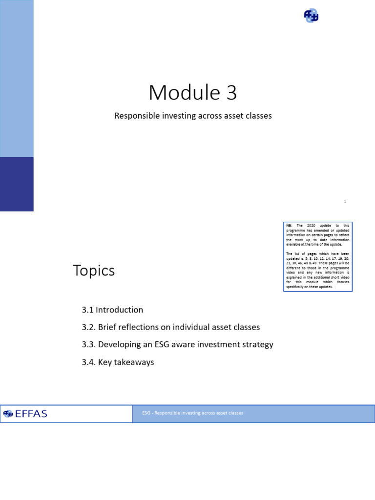 EFFAS CESGA 2020 Module 3 | PDF | Bonds (Finance) | Hedge Fund