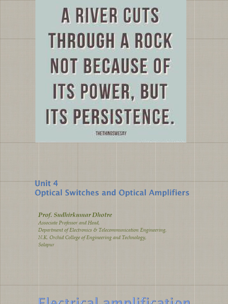 4 - 2 Optical Amplifiers | PDF | Wavelength Division Multiplexing | Computer Network