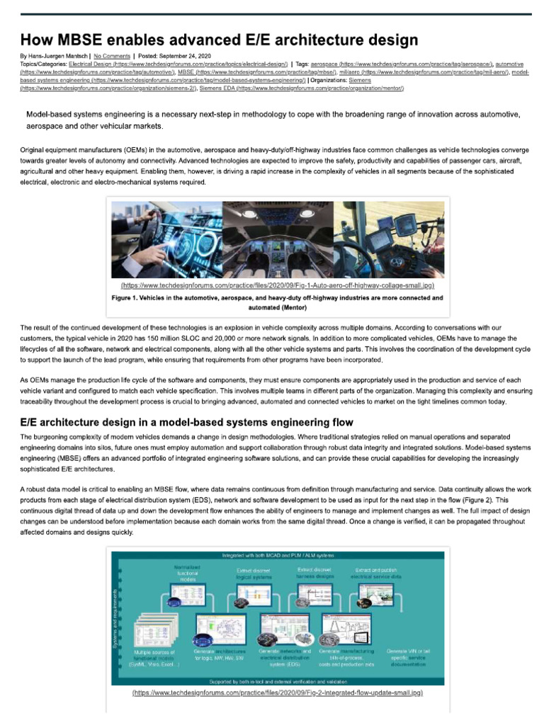 MBSE Enables Advanced EE Architecture Design | PDF