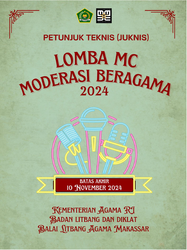 Juknis Lomba MC Moderasi Beragama - 2024 - Fix | PDF