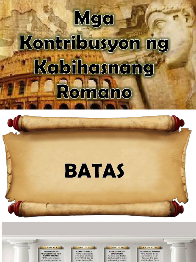 Mga Ambag ng Kabihasnang Romano | PDF