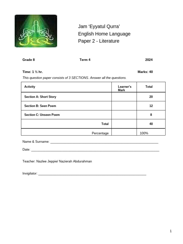 English - T4 - G8 - P2 - 24 | PDF