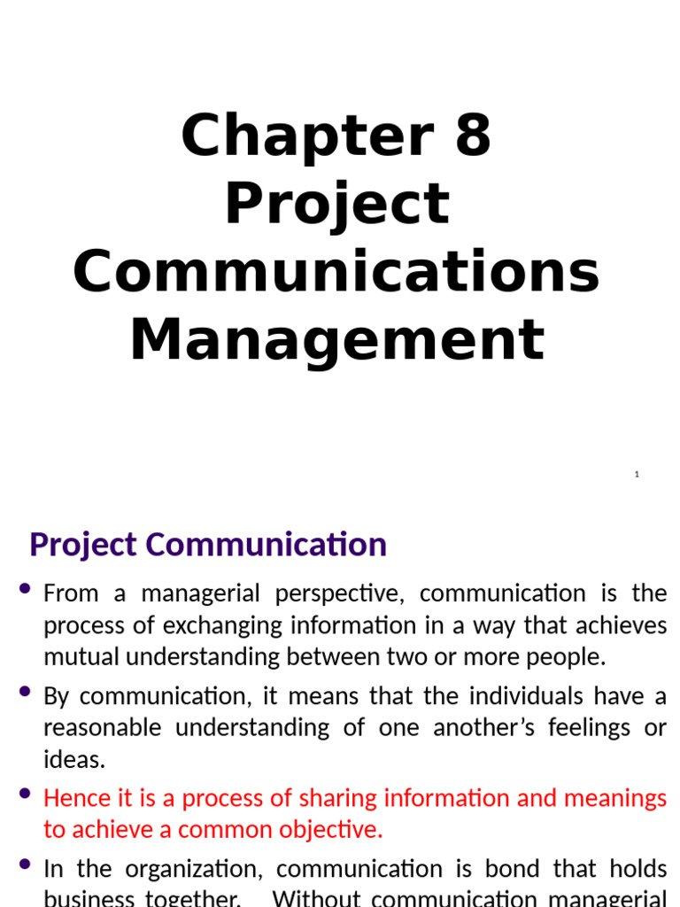 8 Project Communications Management | PDF | Communication | Information