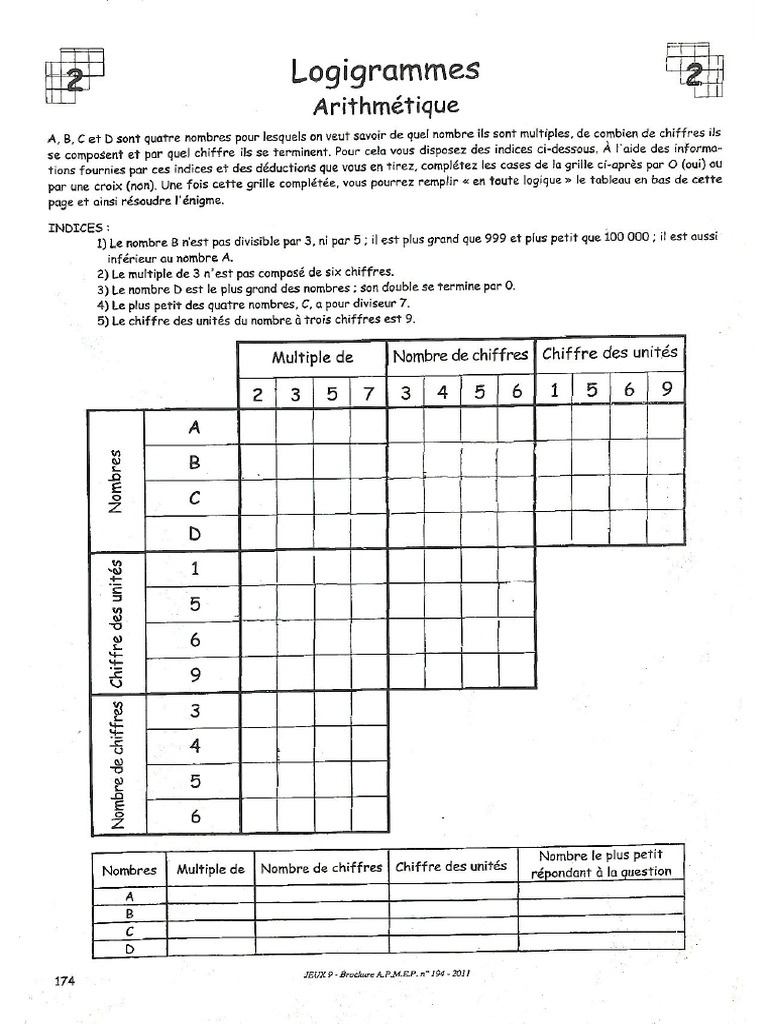 Logigramme Arithmétique | PDF