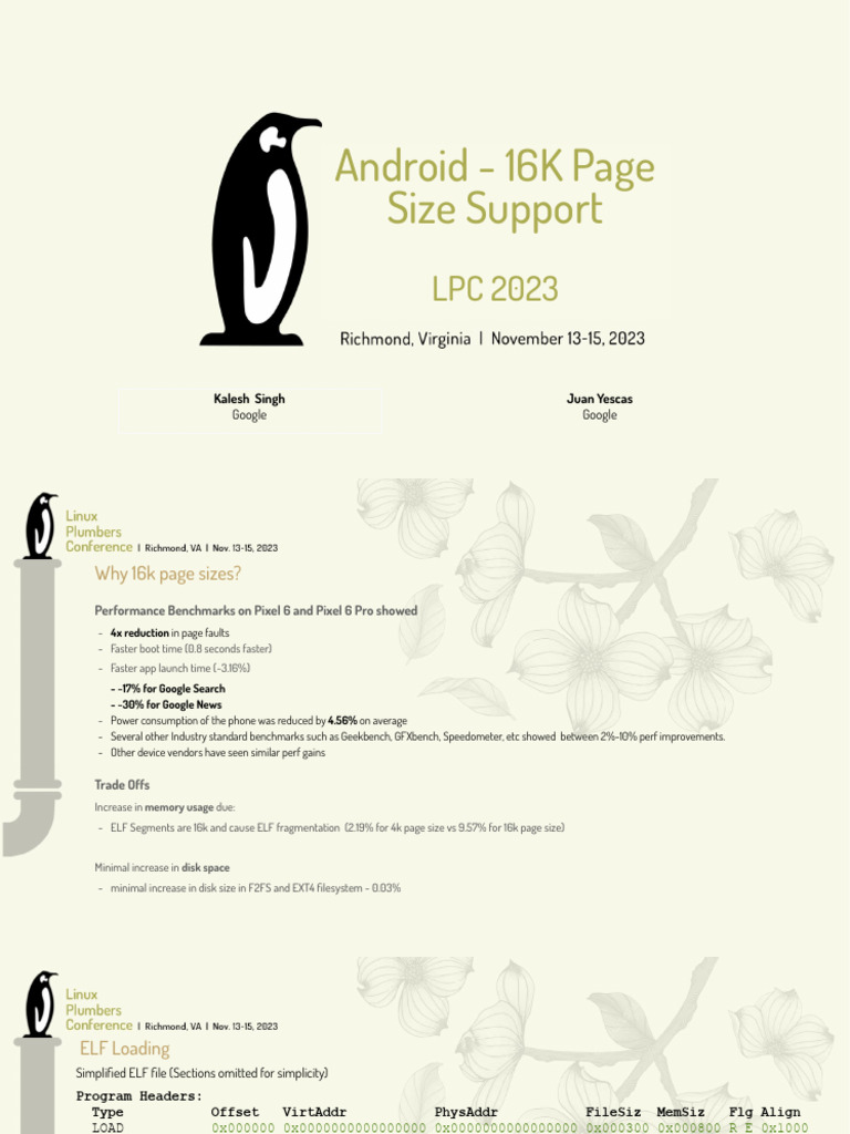Android 16K Page Size Support - LPC - 2023 | PDF | Kernel (Operating System) | Android ...
