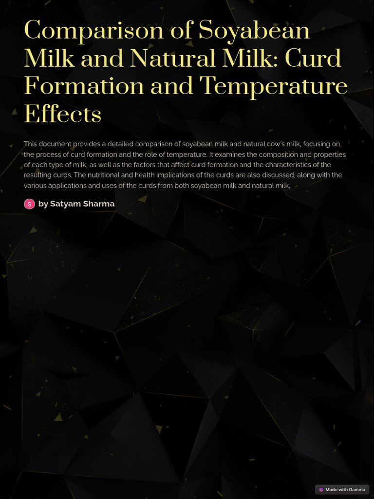 Comparison of Soyabean Milk and Natural Milk Curd Formation and ...