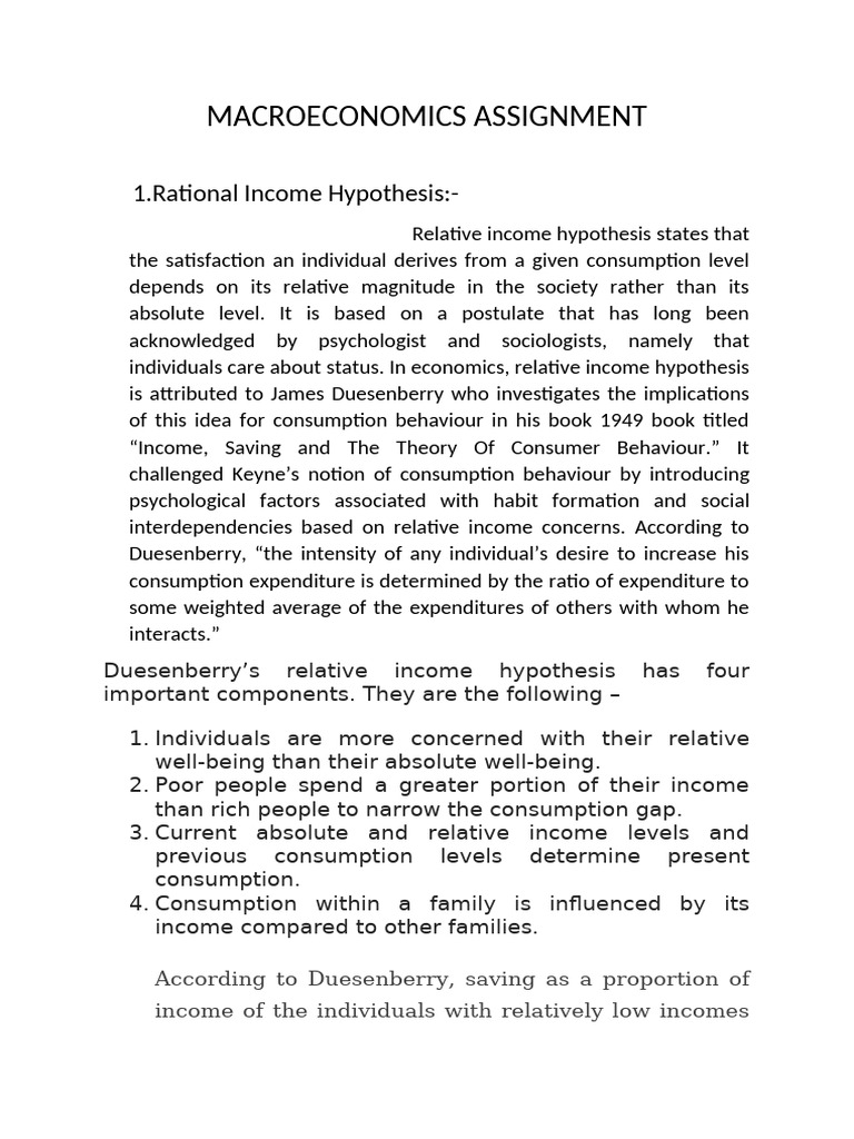 Macroeconomics Assignment | PDF | Consumption (Economics) | Economies