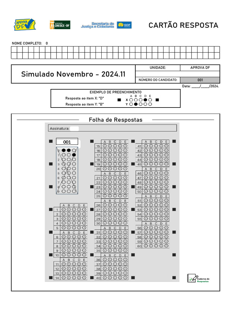 Cartão Resposta - Gabarito | PDF