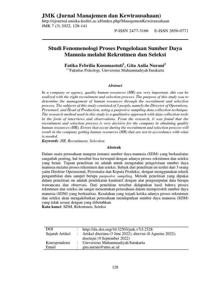 Pengelolaan Sumber Daya Manusia Melalui | PDF