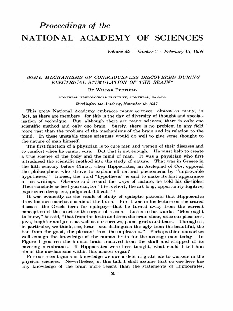 1958 - Penfield - Some Mechanisms of Consciousness Discovered During ...