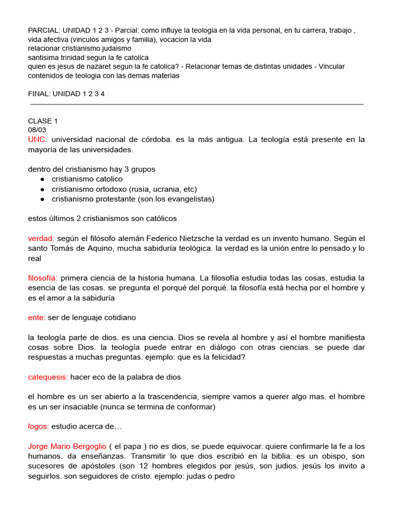 Teología - Clases | PDF | María, madre de Jesús | Iglesia Católica
