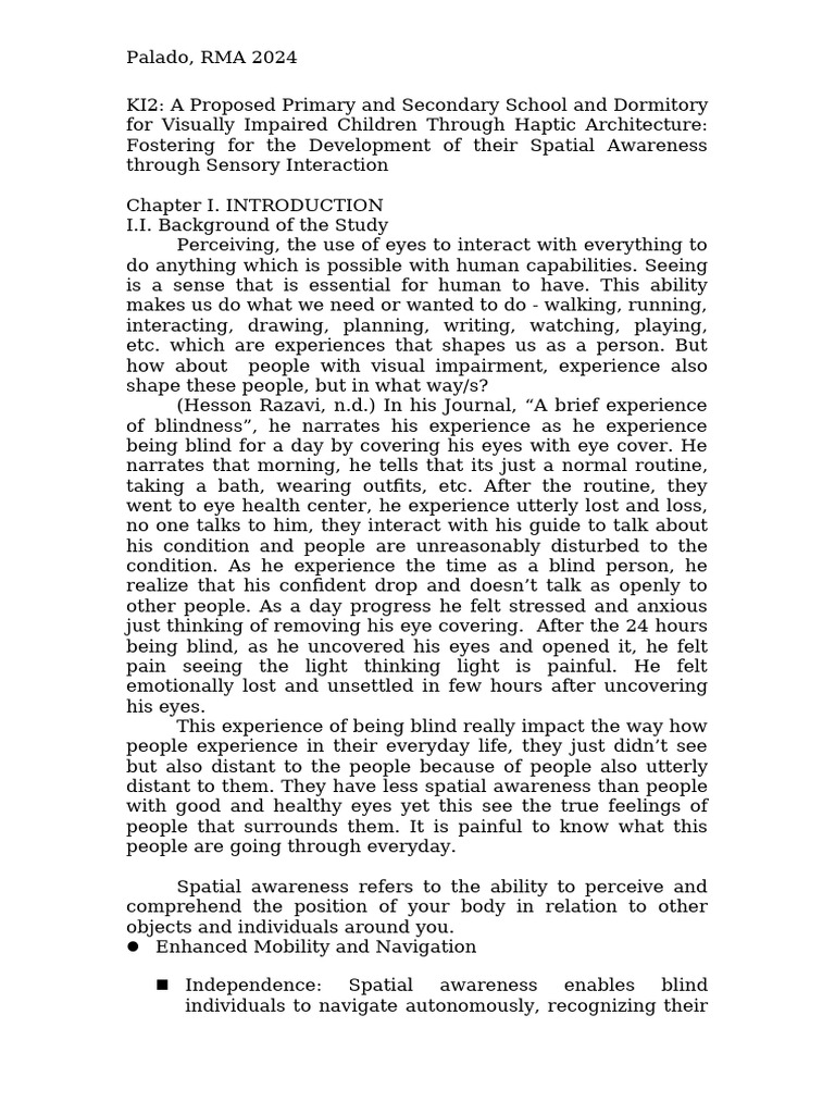 Schools for the Visually Impaired | PDF | Somatosensory System | Visual ...