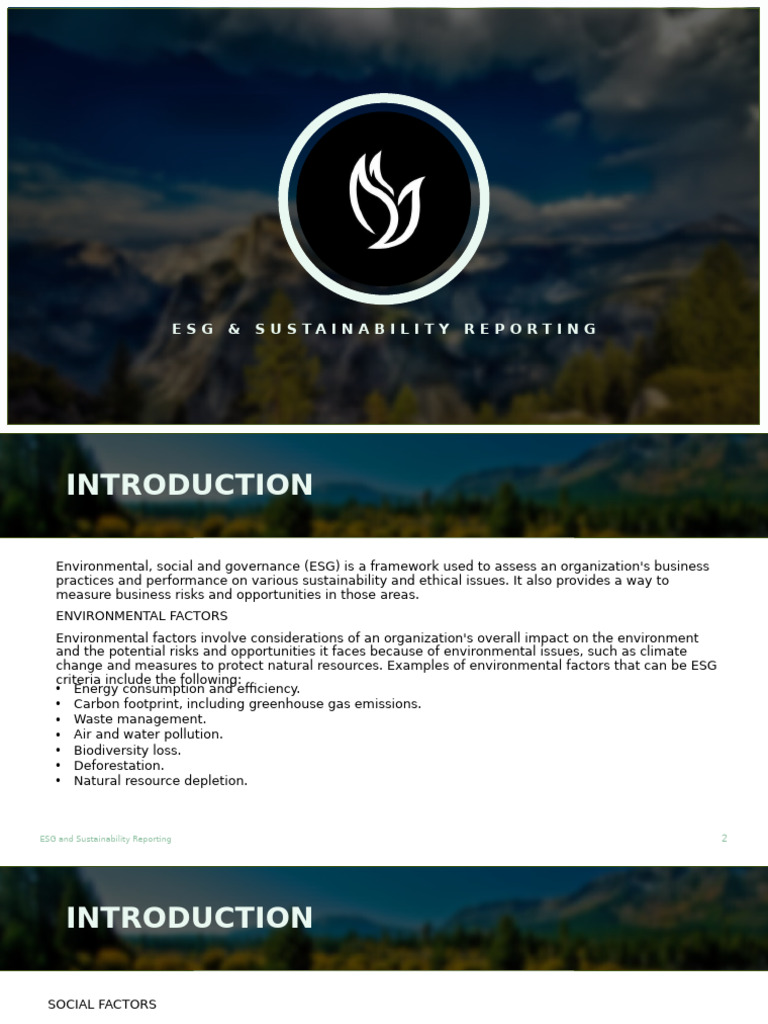 ESG and Sustainability Reporting Guide | PDF | Sustainability | Natural ...
