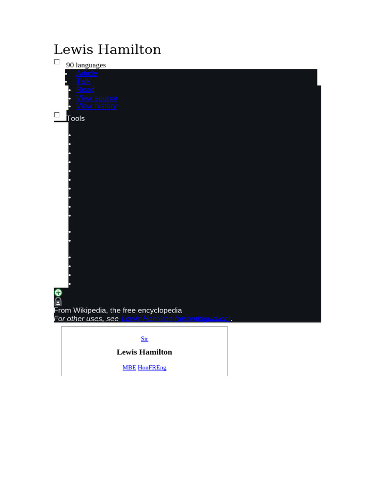 Lewis Hamilton: 90 Languages | PDF | Formula One | Formula Racing