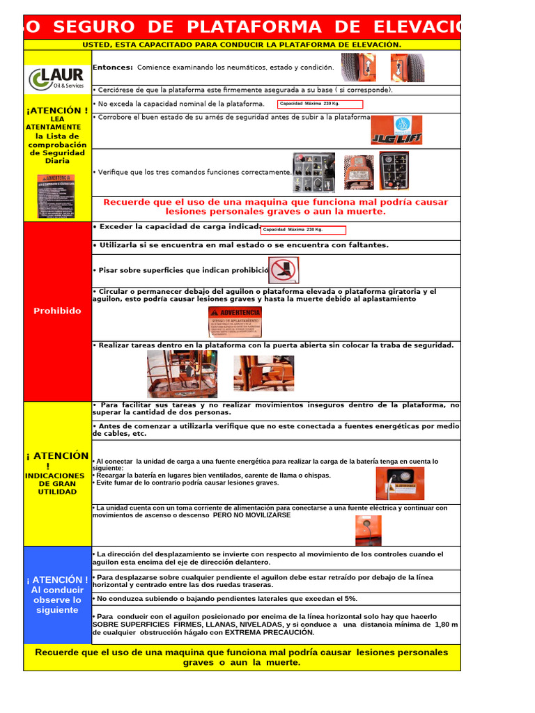 LAUR Uso de Plataforma de Elevacion | PDF | Vehículos