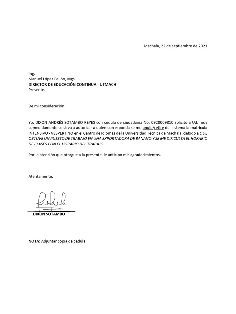 Anulacion o Retiro de Matricula | PDF