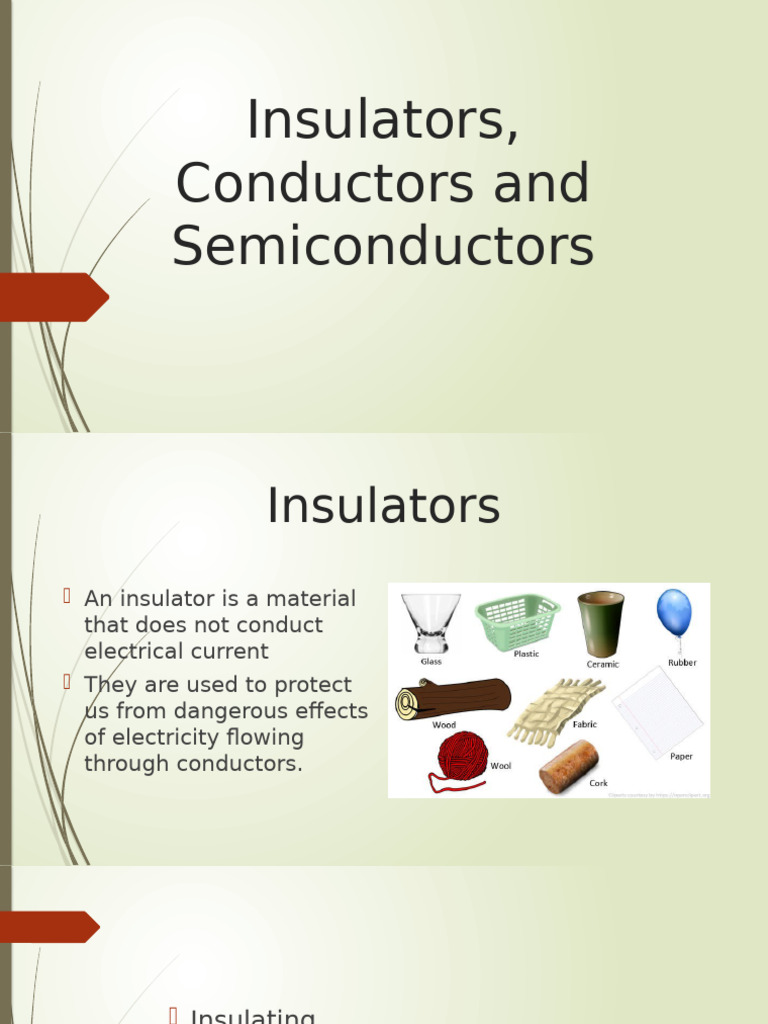 Insulators Conductors And Semiconductors 103254 Pdf