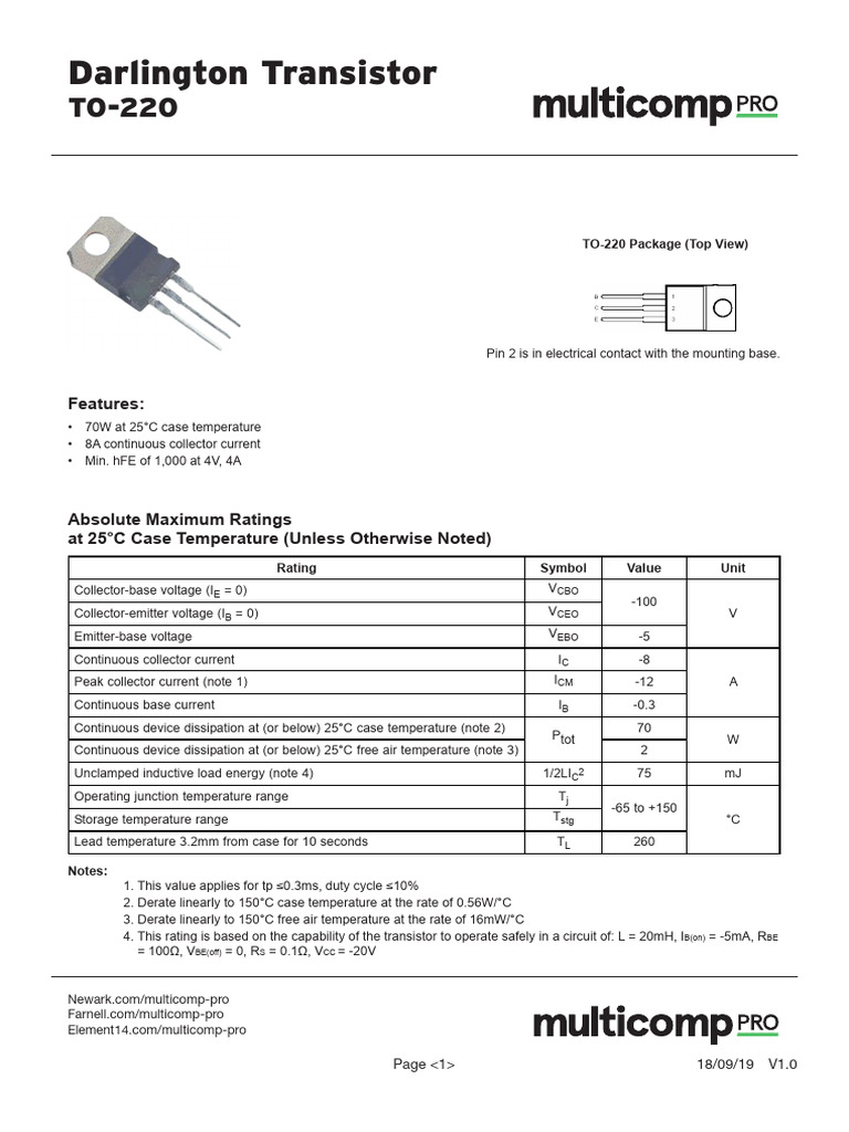 TIP137 | PDF | Transistor | Computer Engineering
