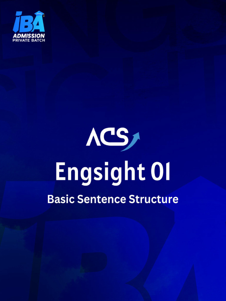 01-Basic Sentence Structure | PDF | Verb | Subject (Grammar)