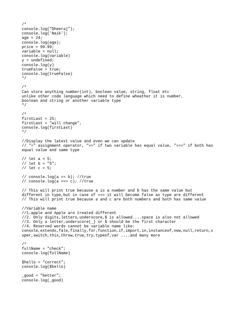 Javascript_notes | PDF | Data Type | Boolean Data Type Javascript_notes | PDF | Data Type | Boolean Data Type