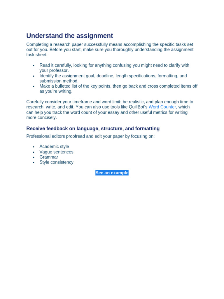 Understand The Assignment: Receive Feedback On Language, Structure, and ...