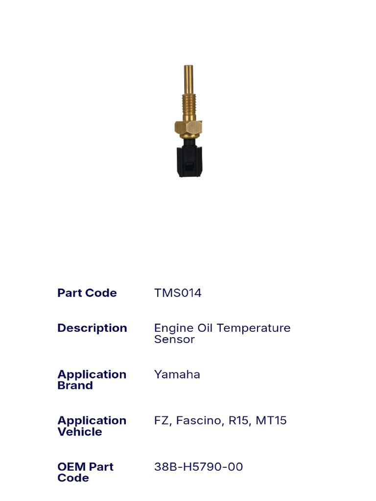 TMS014-Engine Oil Temperature Sensor | PDF