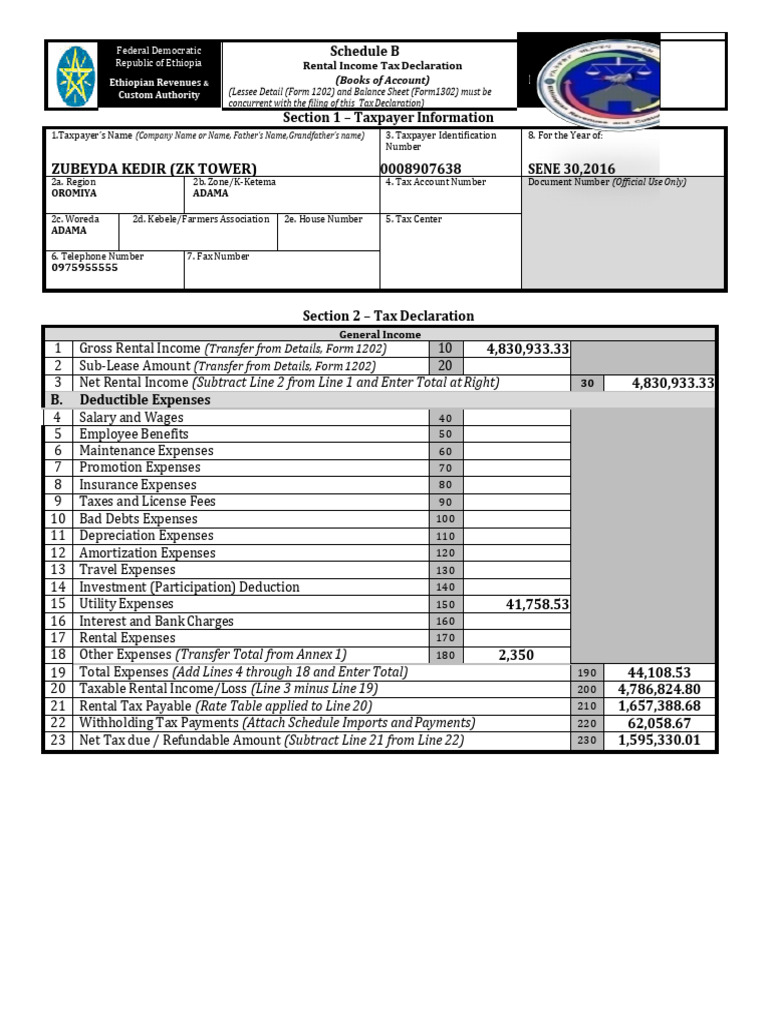 DECLARATION | PDF | Expense | Taxes
