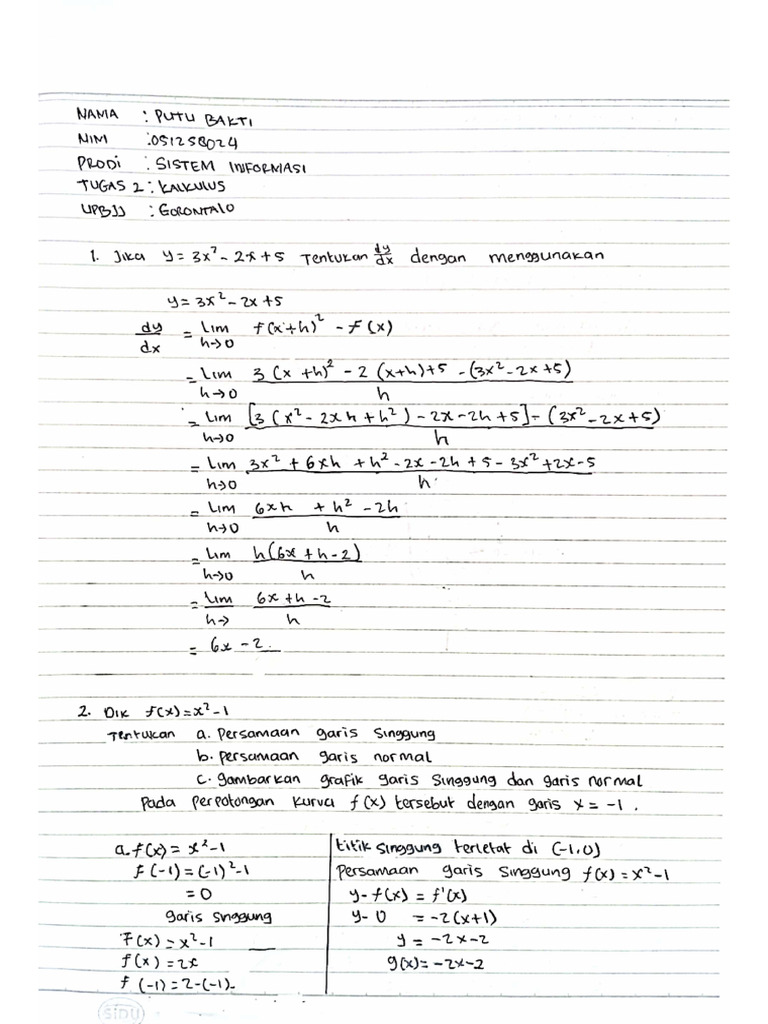 Tugas 2 Kalkulus | PDF