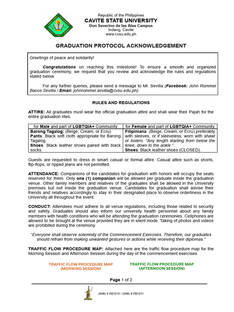 Graduation Protocol Acknowledgement | PDF | Softlines (Retail) | Fashion