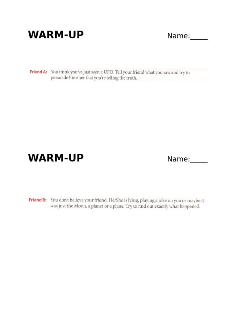 Warmup 2 | PDF