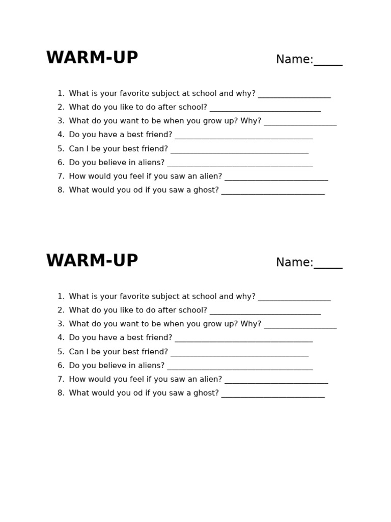 Warmup 4 | PDF