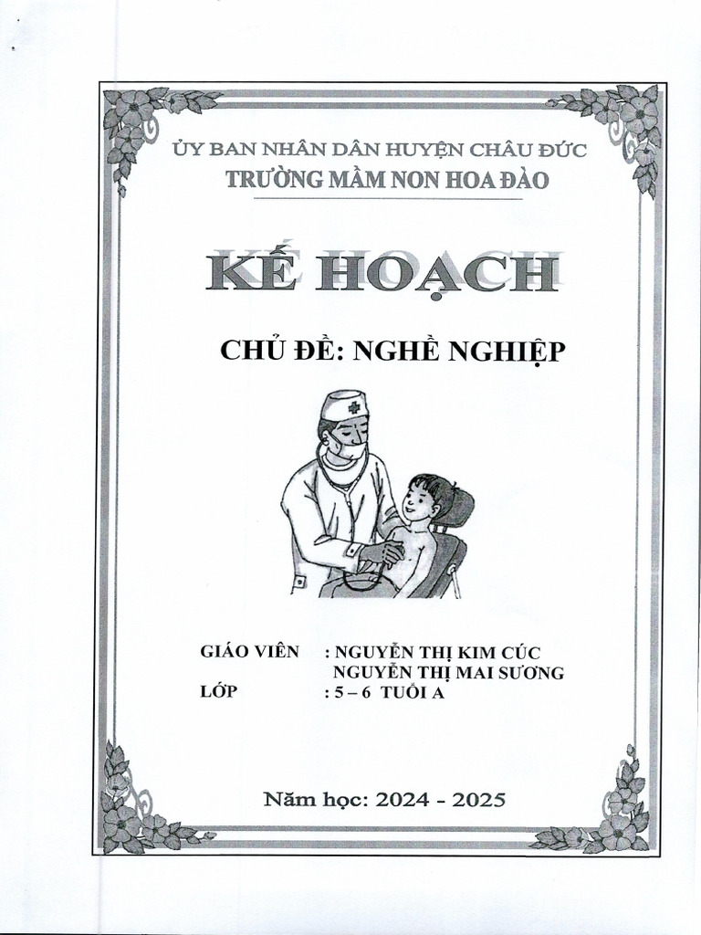 Muc Tieu - Ke Hoach Giang Day Lop 5-6 Tuoi Chu de Nghe Nghiep Nam Hoc 2024-2025 0001 Faff1 | PDF