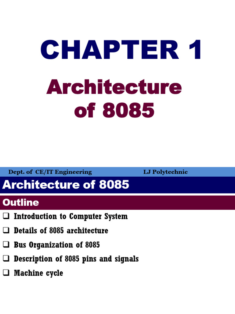 Architecture of 8085 | PDF | Computer Architecture | Central Processing Unit