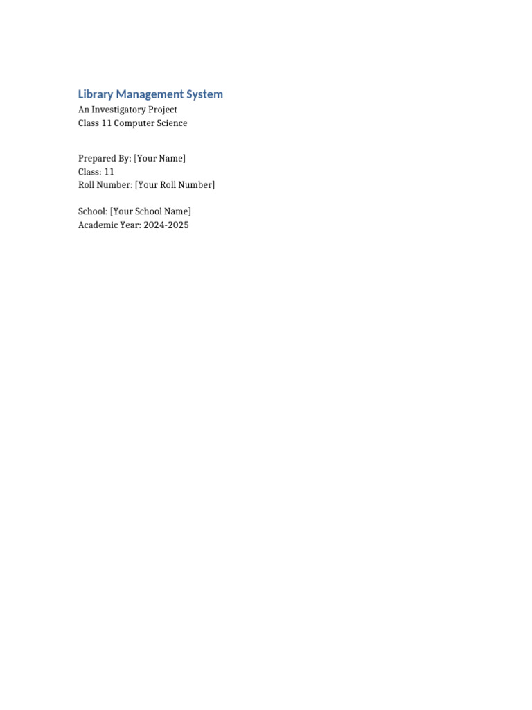 Library_Management_System_Investigatory_Project | PDF | Python (Programming Language) | Usability