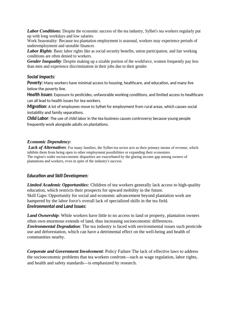 Labor Conditions | PDF | Economic Inequality | Discrimination & Race ...