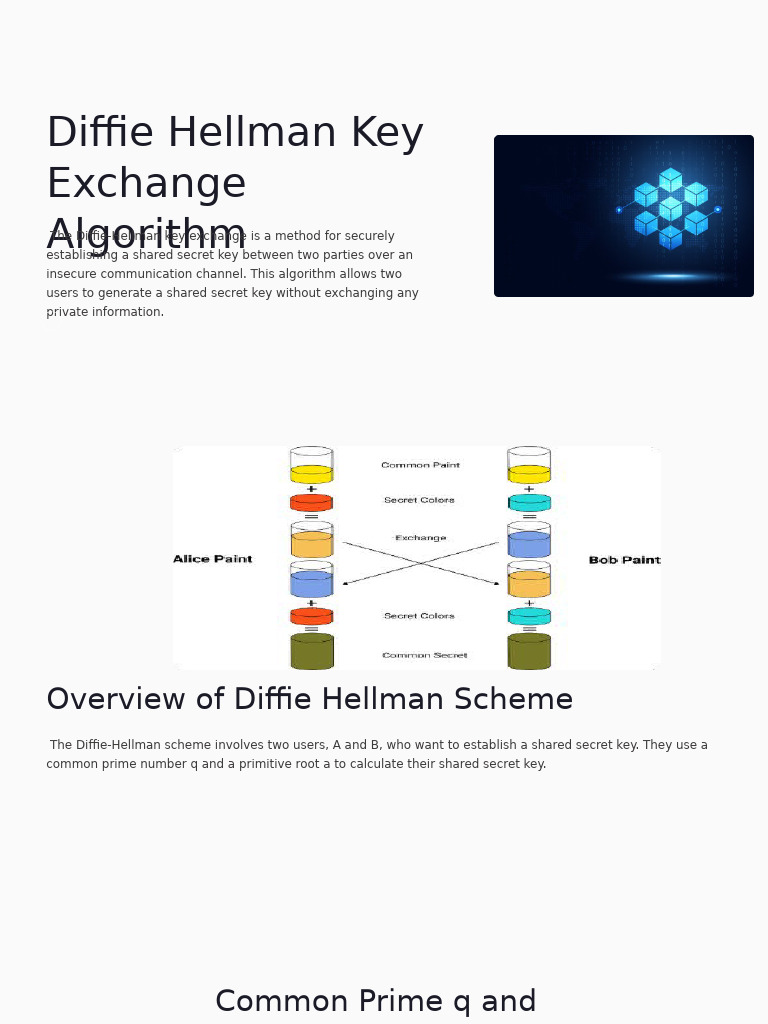 Diffie Hellman Key Exchange Algorithm | PDF | Key (Cryptography) | Public Key Cryptography