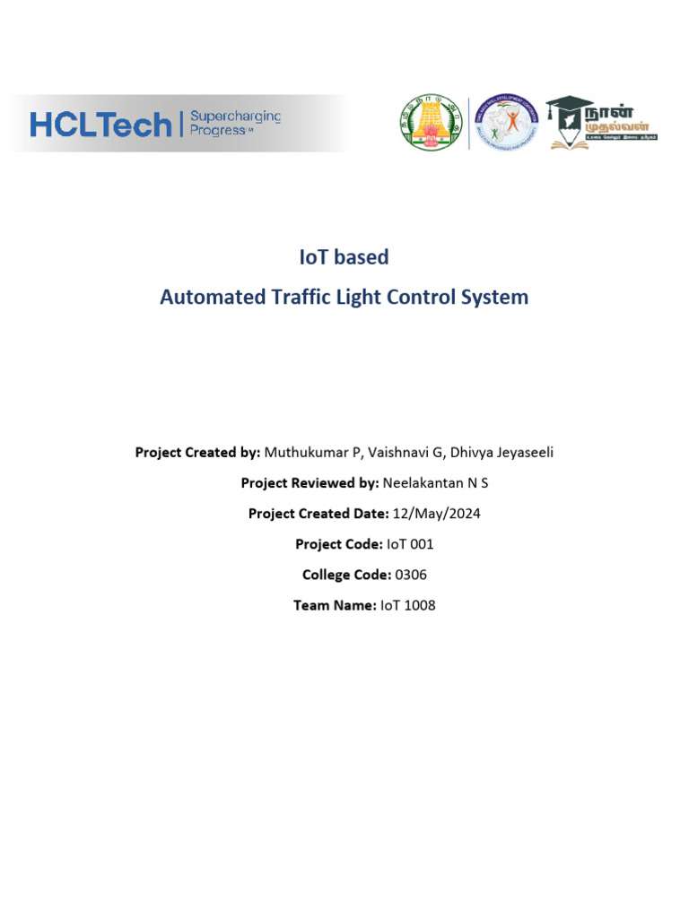 IoT Based Automated Traffic Control System - Project Report | PDF | Internet Of Things | Traffic