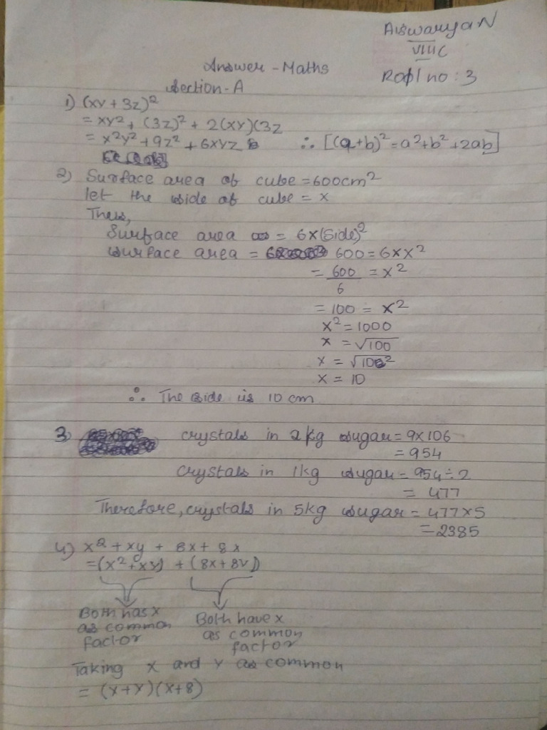 Mathematics Answer | PDF