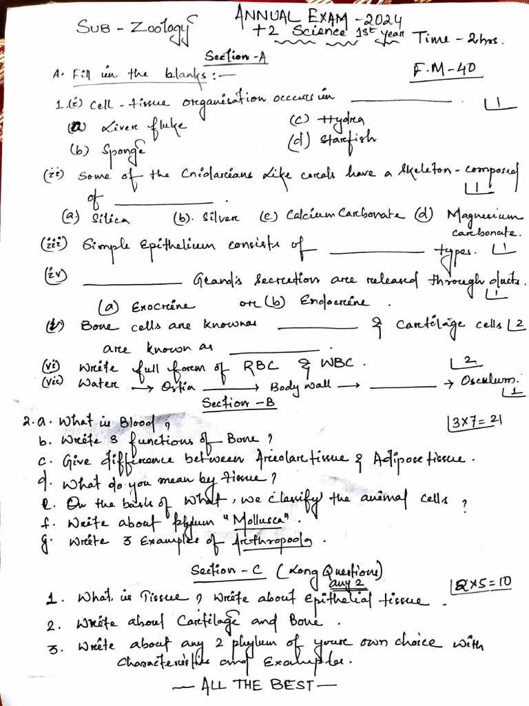 +2 1st Year Zoology | PDF