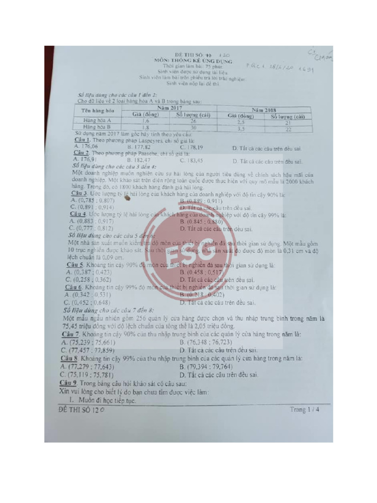 Đề Thi KTHP K45 | PDF