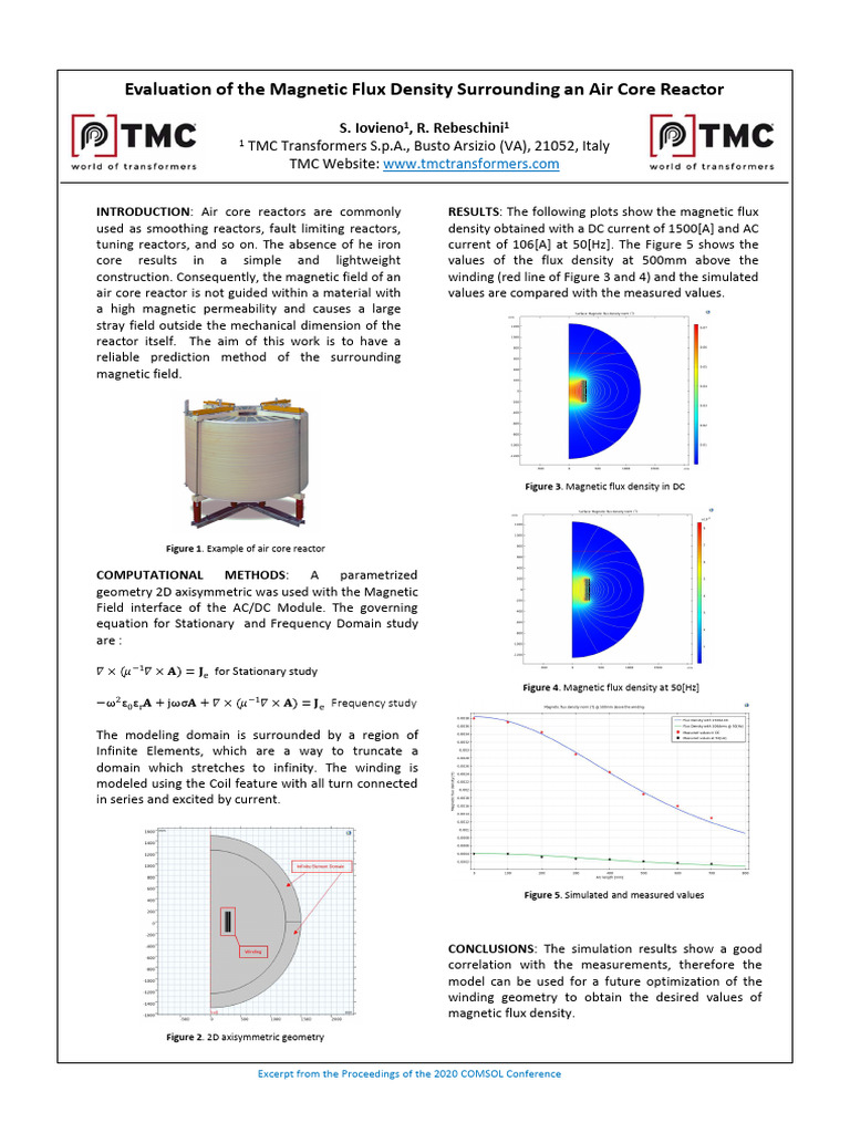 TMC COMSOL Conference 2020 Poster | PDF | Magnetic Field | Transformer