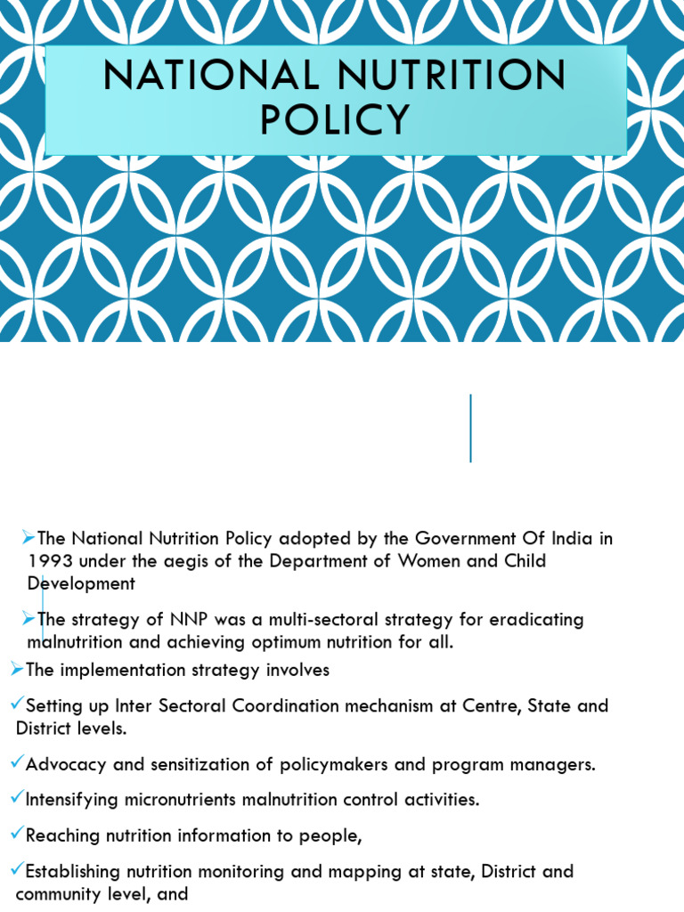 Unit 6 National Nutrition Policy | PDF | Malnutrition