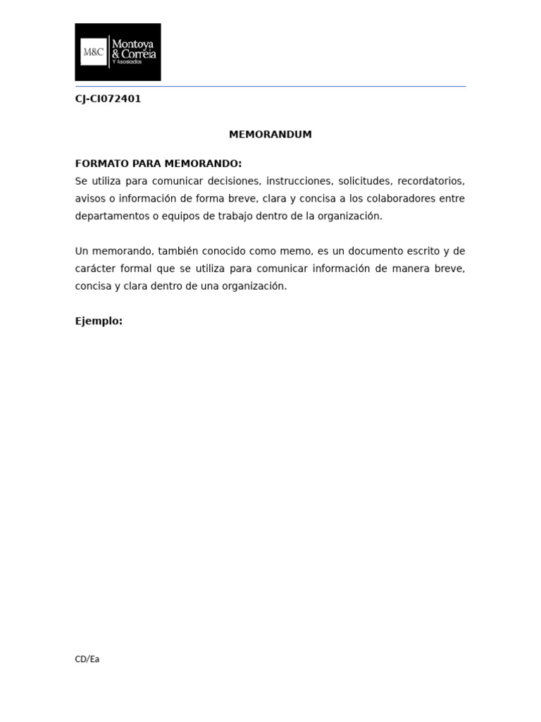 Formato para Memorando | PDF
