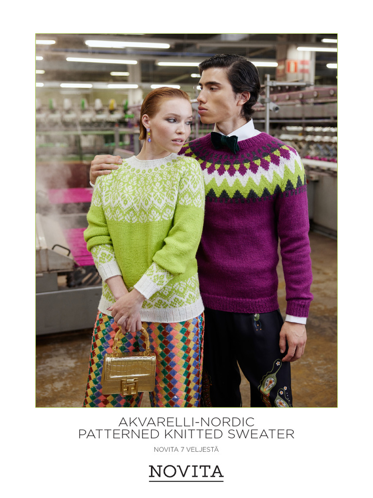 Novita Akvarelli Nordic Patterned Knitted Sweater in 7 Novita Veljest ...