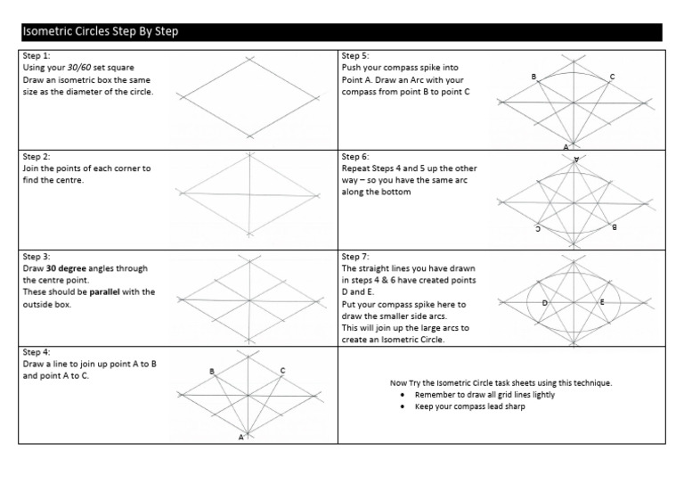 Step-by-Step Isometric Circle Guide | PDF